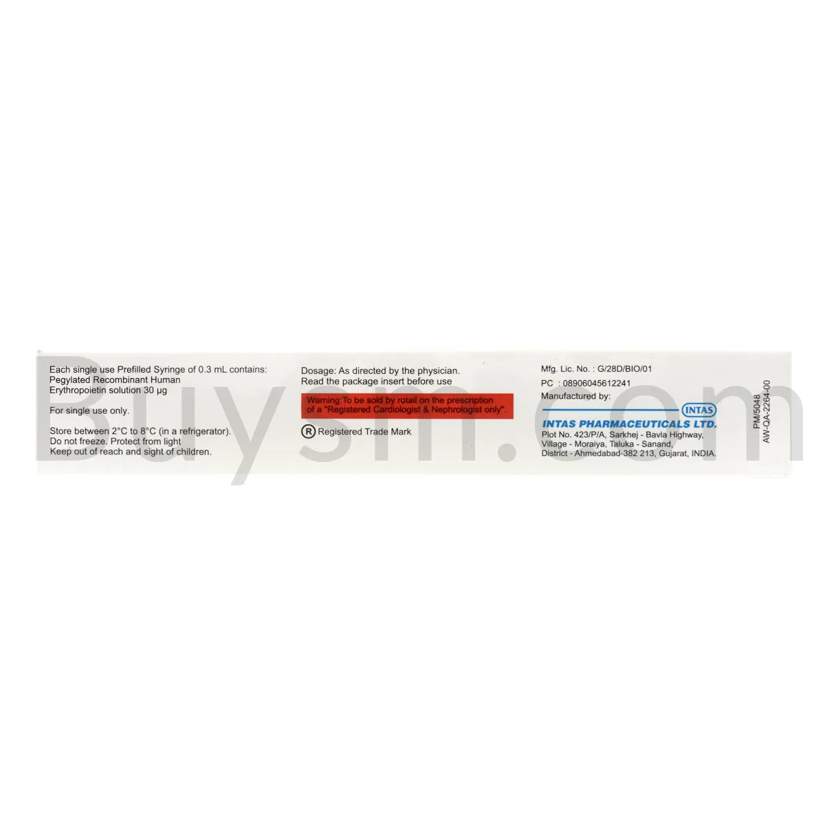 Buy Erypeg 30 mcg Injection online at upto 75% off, doorstep delivery ...