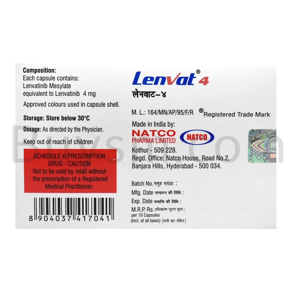 Buy Lenvat 4 mg Capsule online at upto 75% off, doorstep delivery: View ...